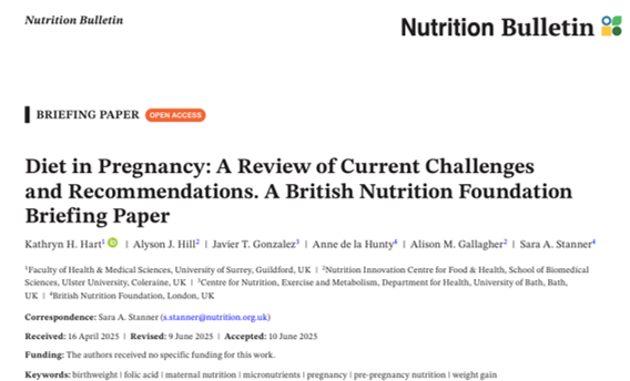 British Nutrition Foundation Briefing Paper on Diet in Pregnancy ...